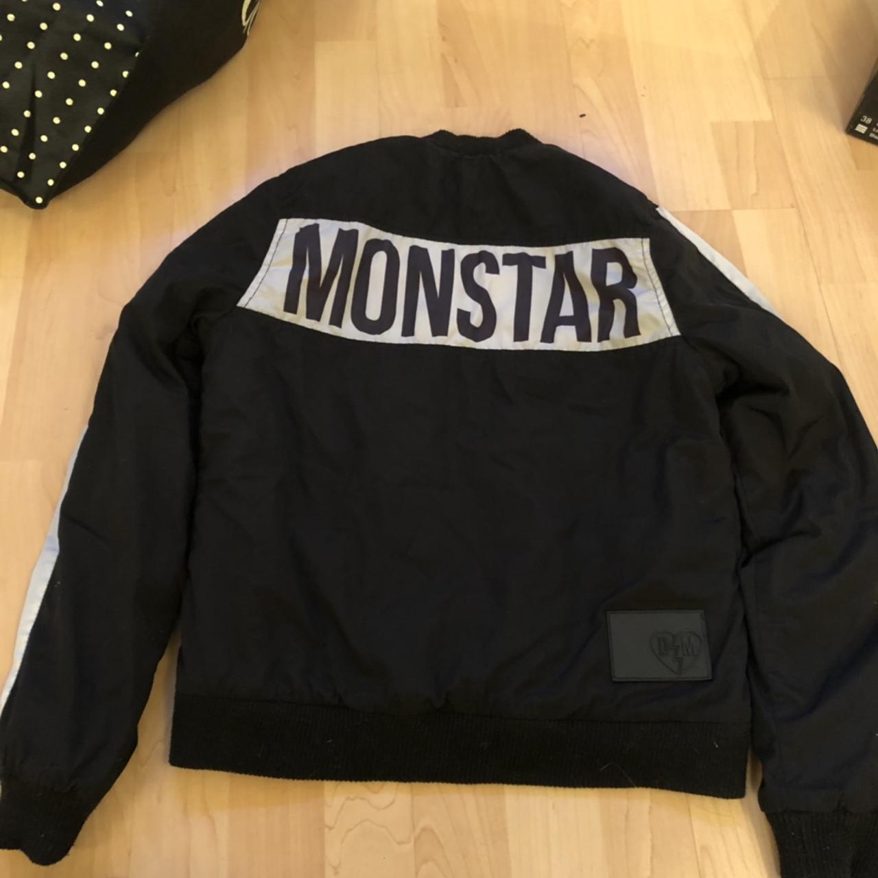 Dream Monstar Puffer jacket Black and white Size... - Depop