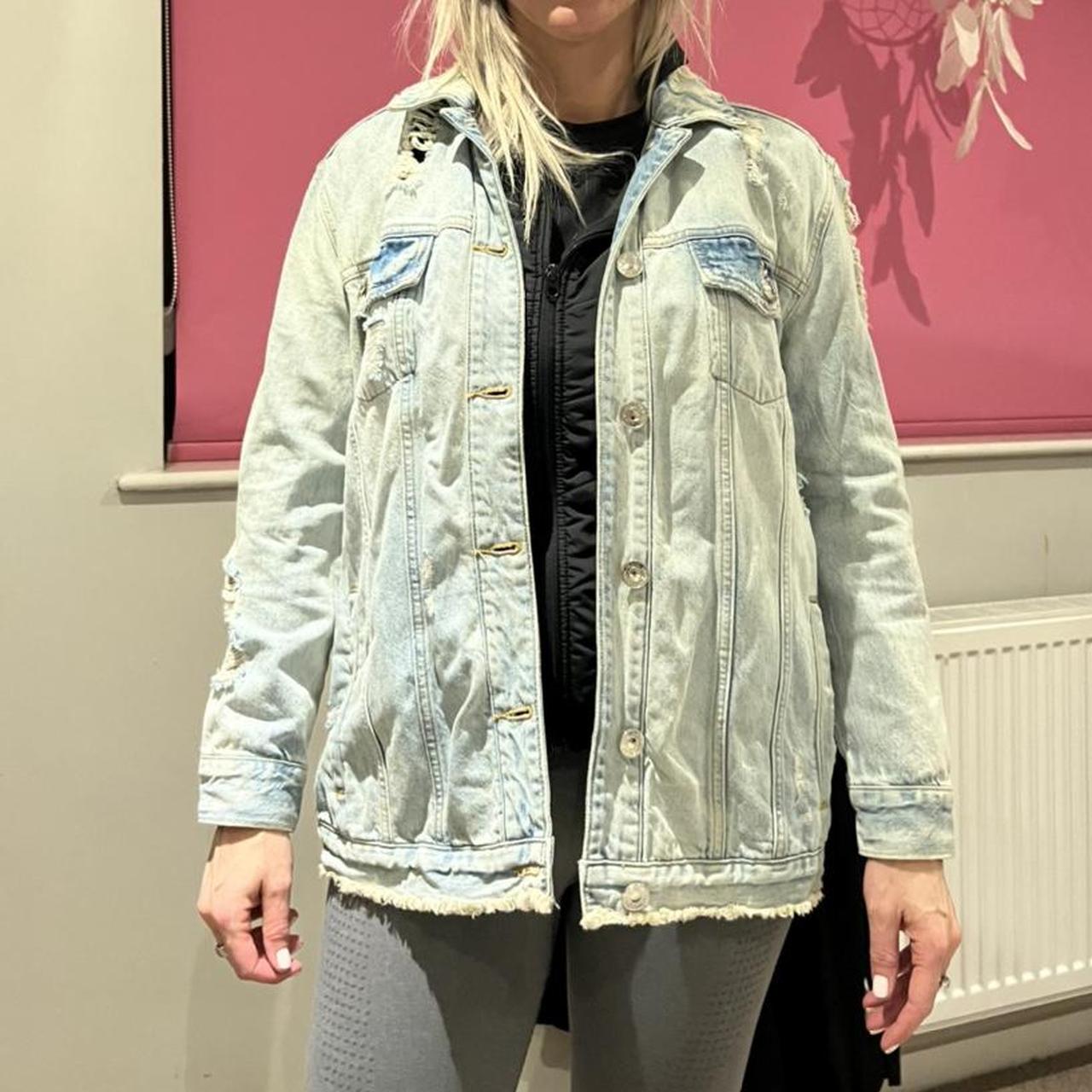 River island Denim jacket Size 10 - Depop