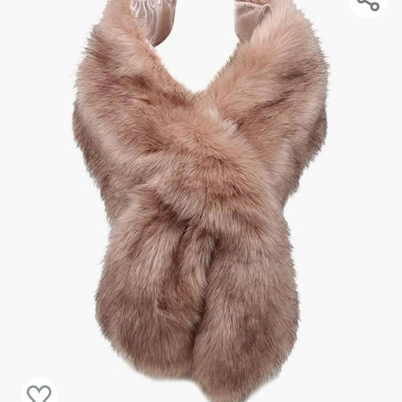 Natural faux fur scarf / neck warmer / wrap / shawl... - Depop