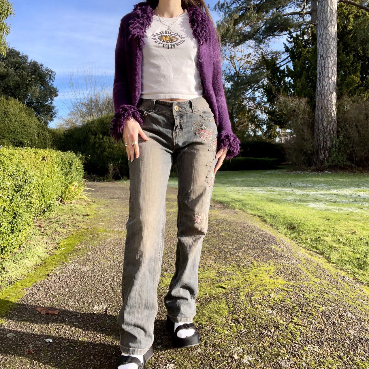 Early 2000s old label Next dirty denim low rise... - Depop