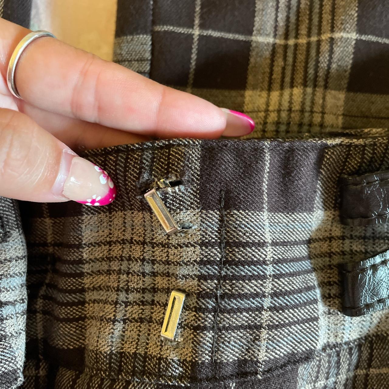 super cute 90s charlotte russe wide leg brown plaid... - Depop