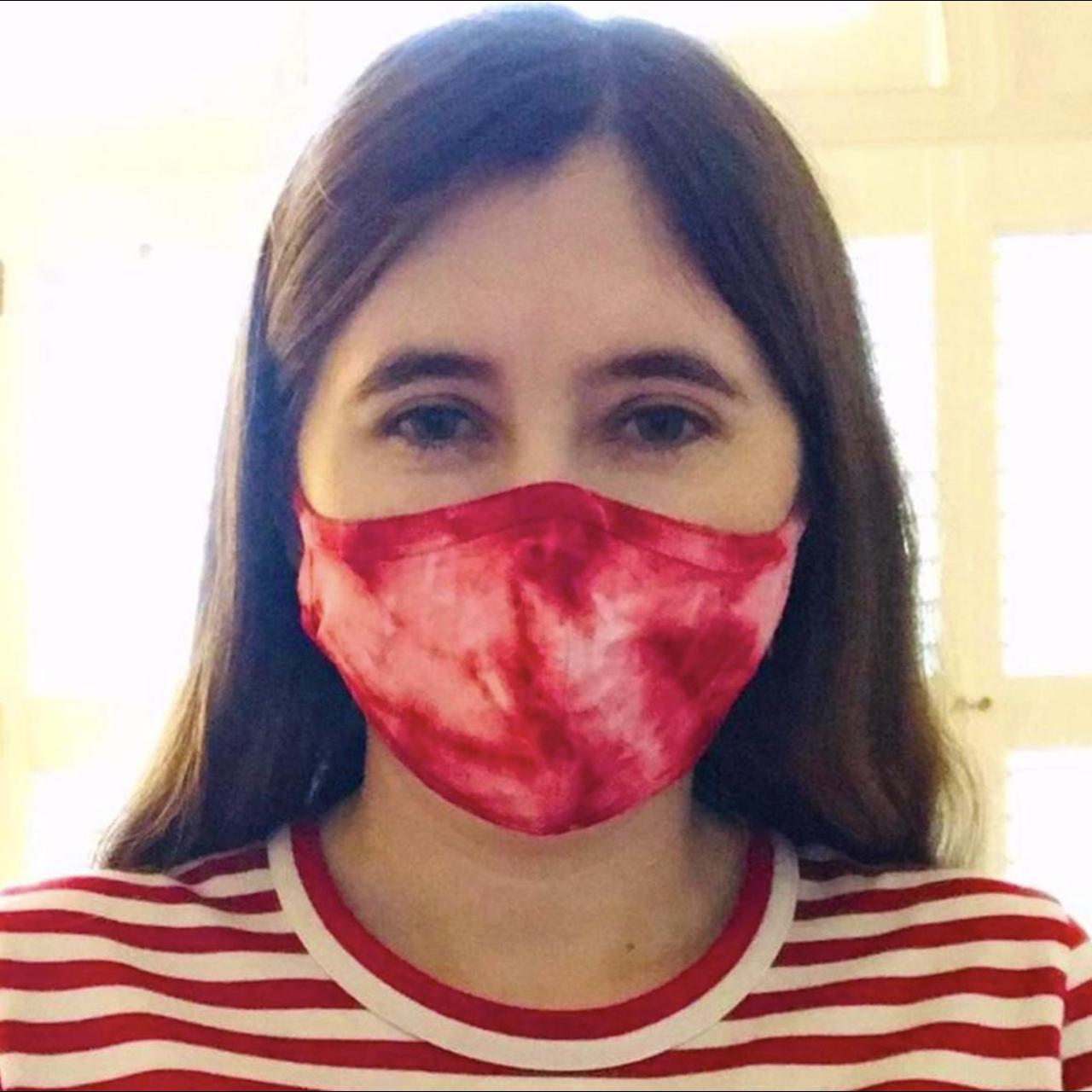 Red Tie Dye Face Mask Hand tie-dyed by me One... - Depop