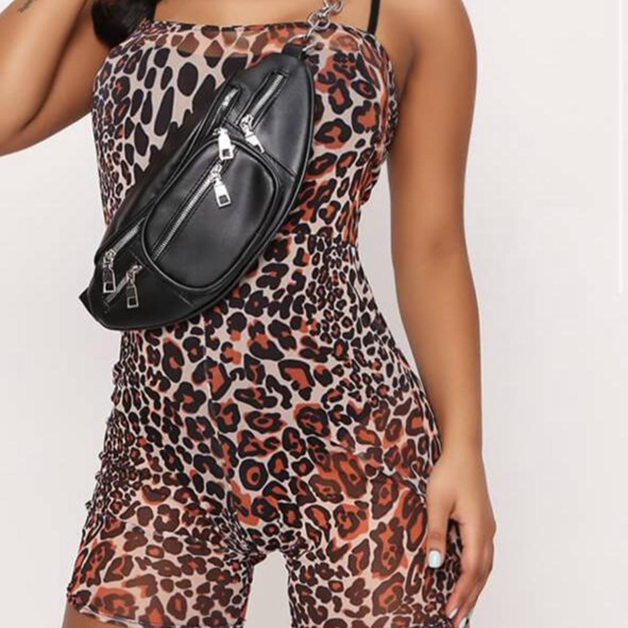 Brown Leopard Print Mesh Unitard. Still new with... - Depop