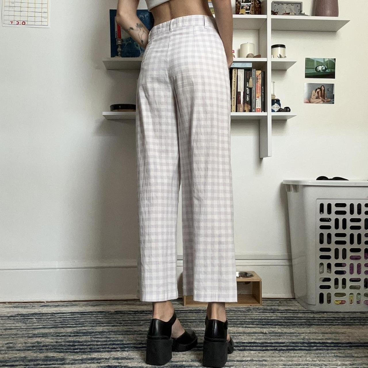 Urban Outfitters Women's White and Purple Trousers | Depop
