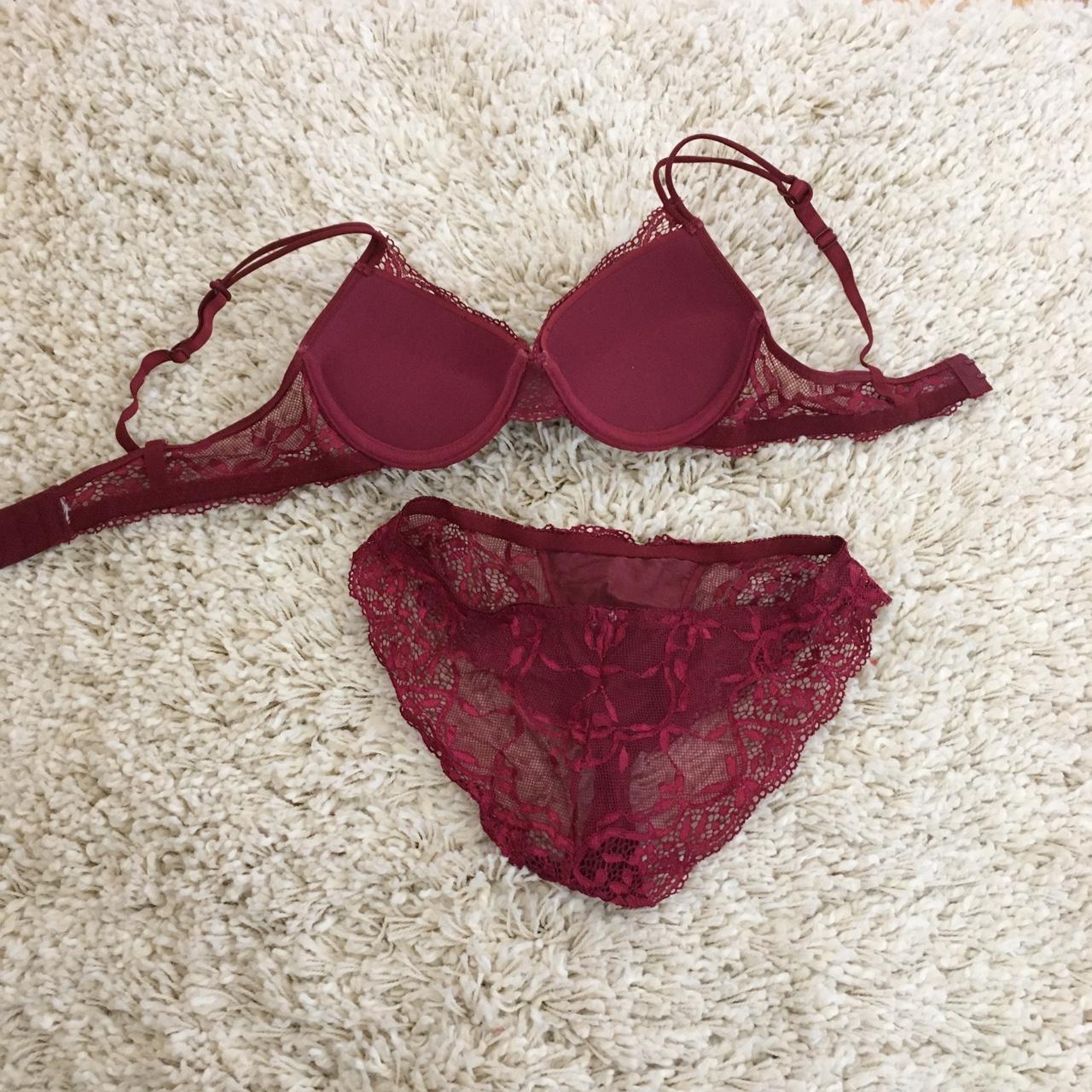 Red Bra Panties Set 70a Used Bra Once Panties Depop