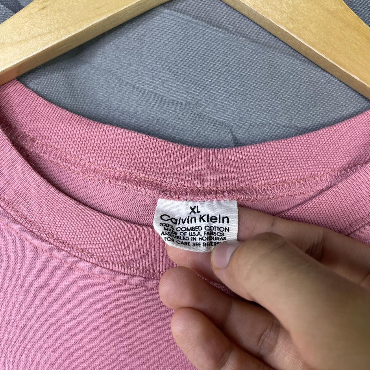 Vintage 80s Essential Pink Calvin Klein Blank T... - Depop