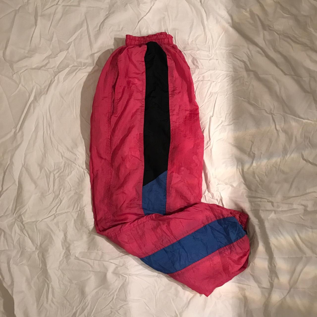 Vintage wavy shell suit bottoms/joggers/tracksuit... - Depop