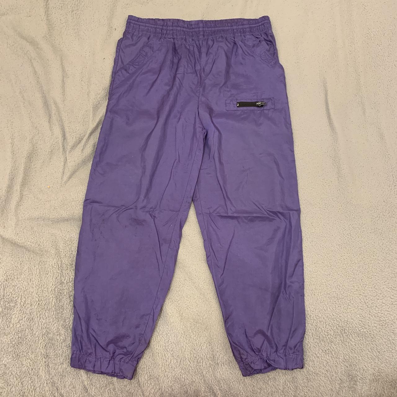 Vintage wavy shell suit bottoms/joggers/tracksuit... - Depop