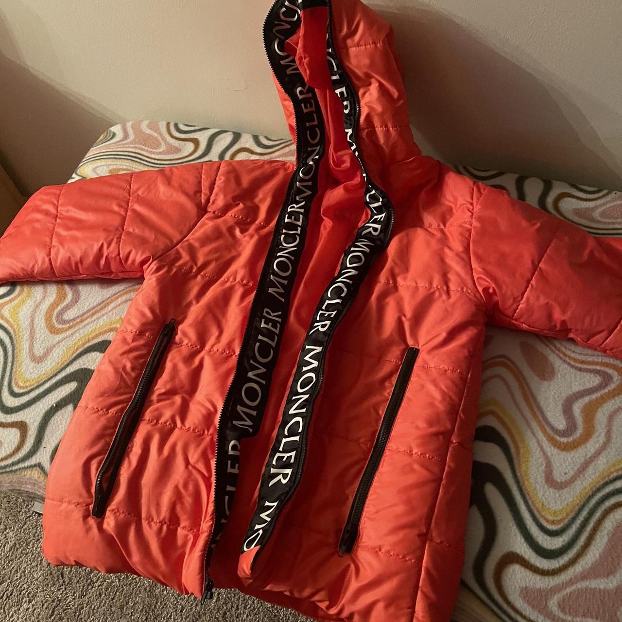 Moncler Red Short Montcla Down Jacket 1200, only... - Depop