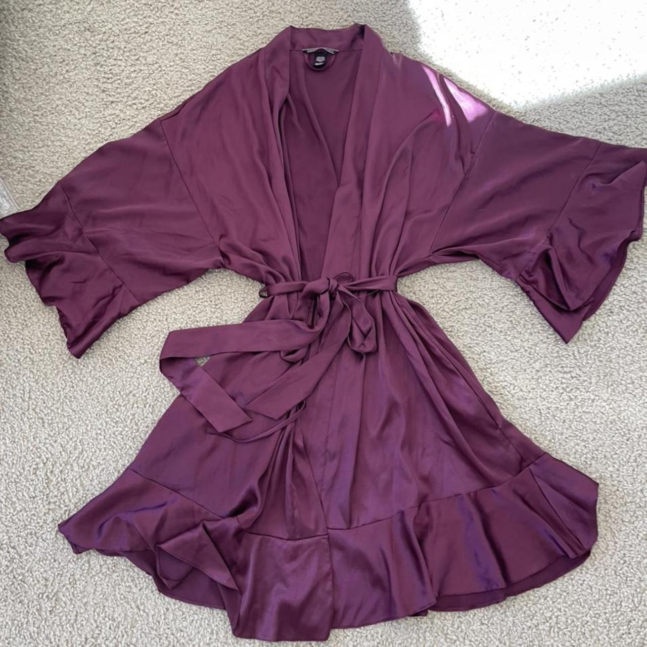 M/L Purple Victoria’s secret silk robe w/pockets! In... - Depop