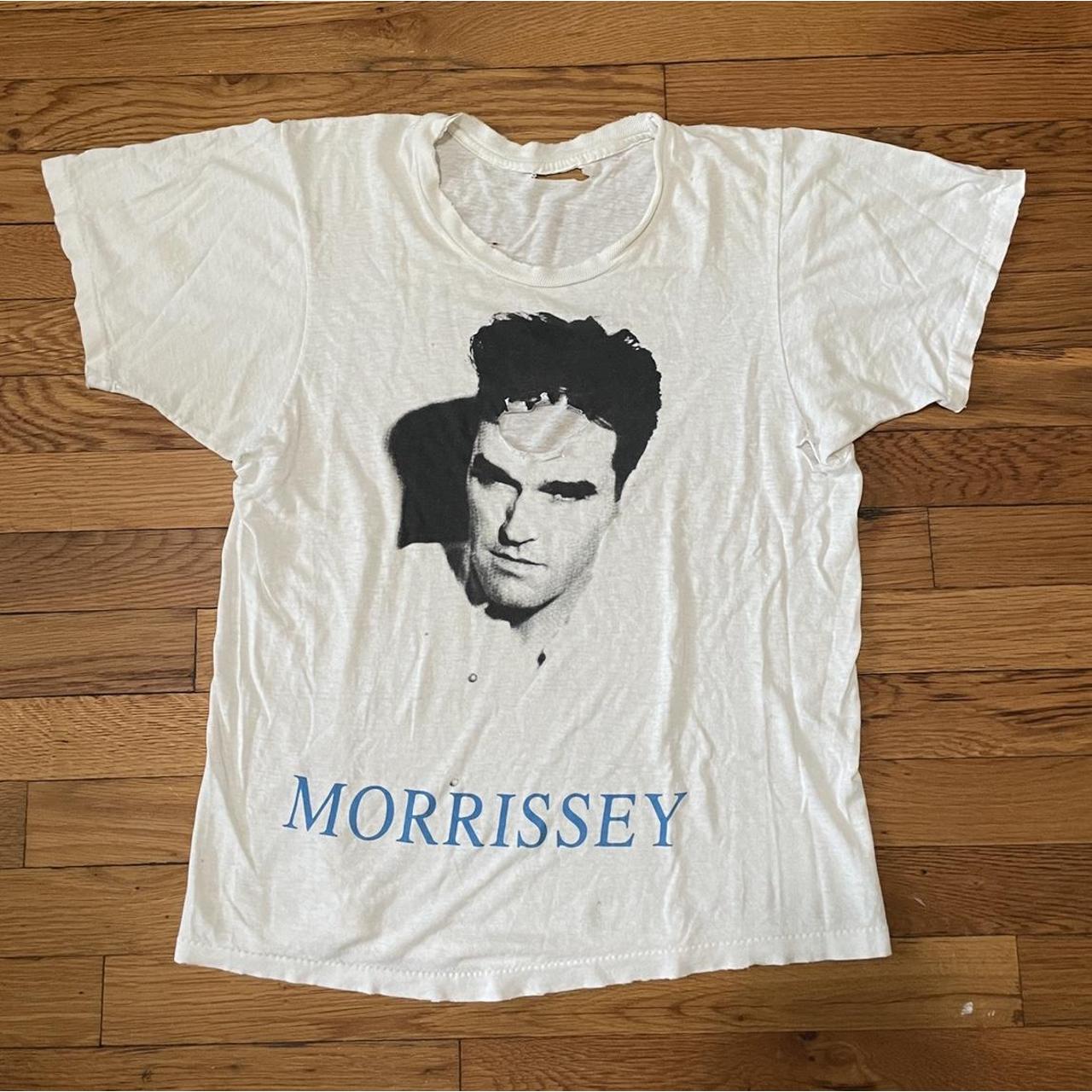vintage 80’s morrissey shirt white | single stitch... - Depop