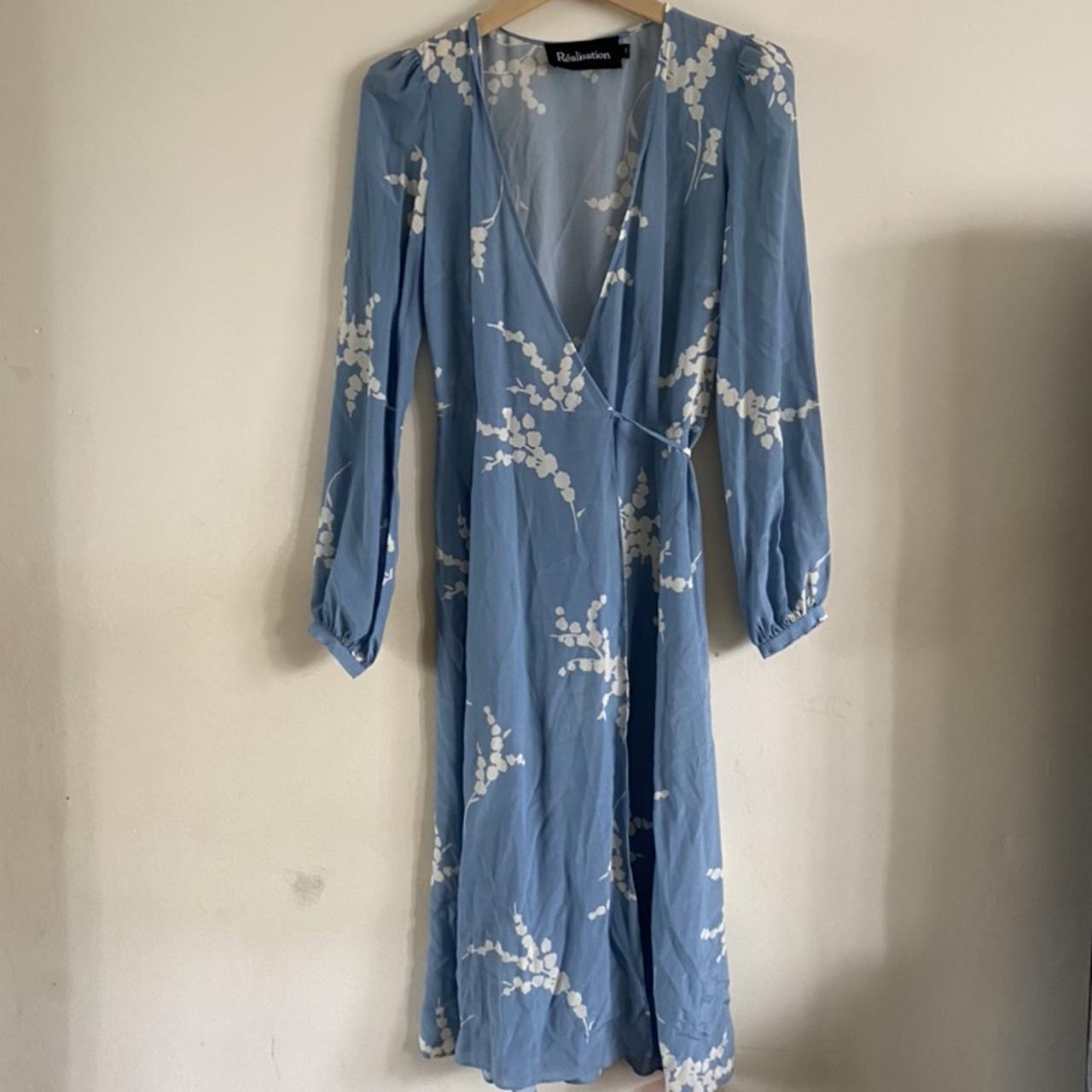 Realisation Par violette wrap dress in blue. Size... - Depop