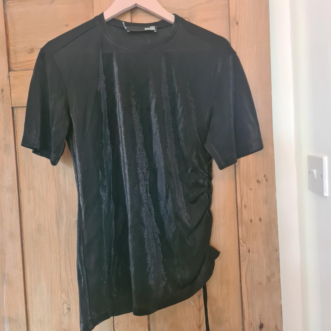 Love Moschino black tshirt Shiny, silky material... - Depop