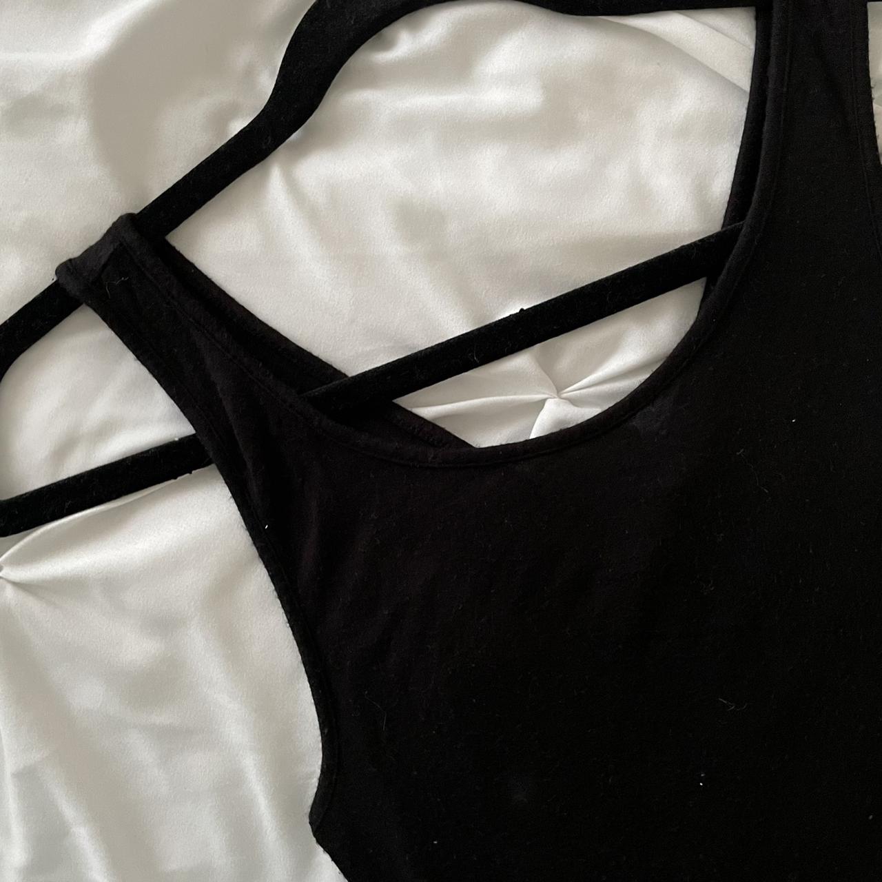 Black Cinched-Back Tank - super soft, stretchy... - Depop