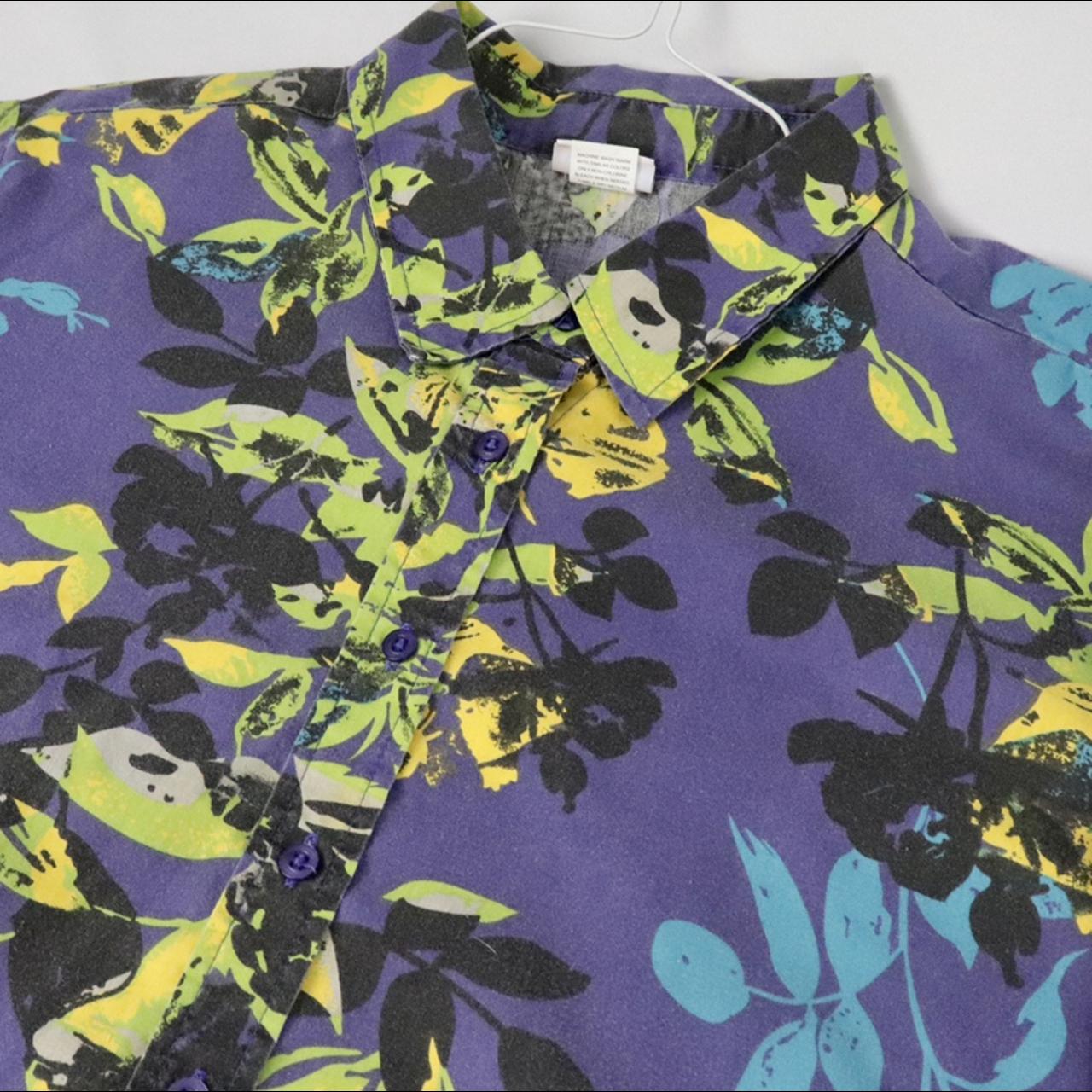 Vintage Crazy Button Up Hawaiian Party Single... - Depop