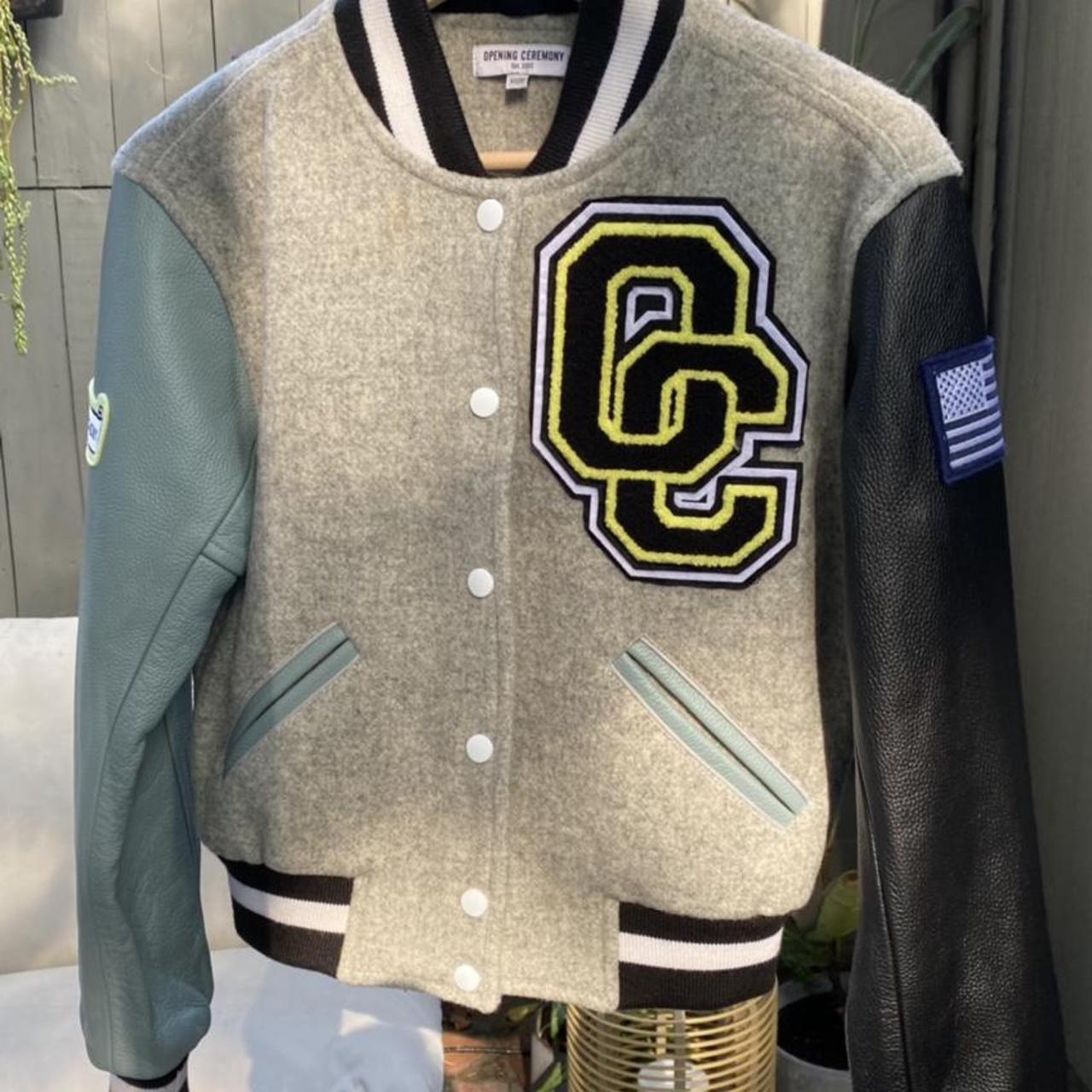 Opening Ceremony - Cropped Varsity Jacket Wool-blend... - Depop