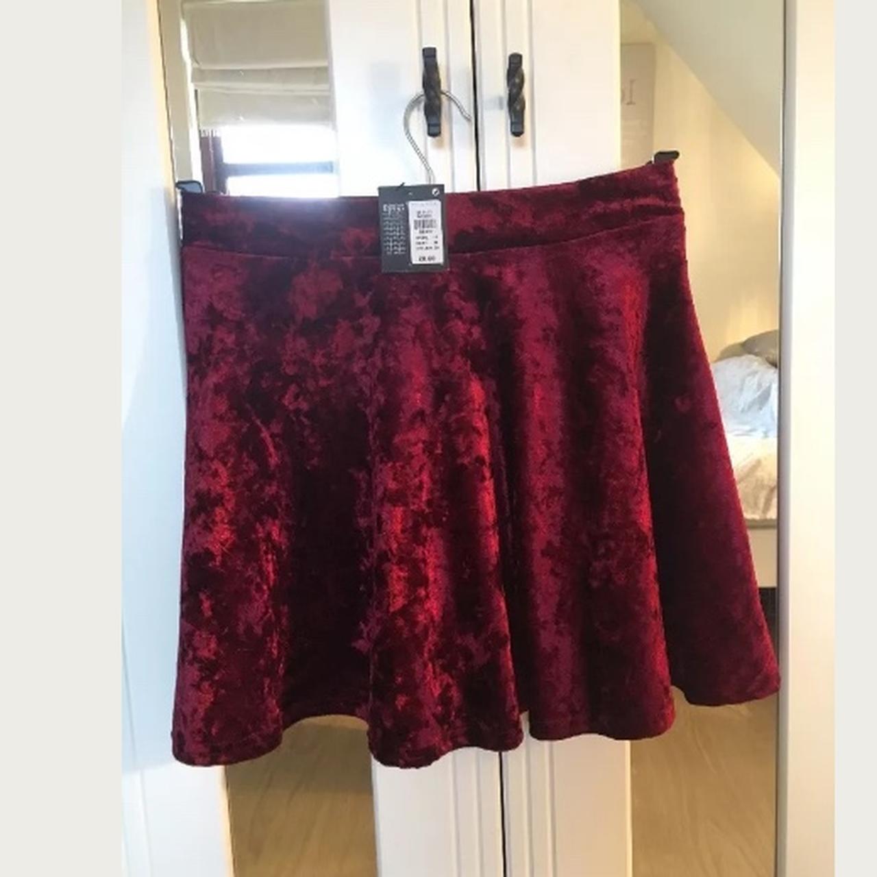 Primark Atmosphere Dark Red crushed Velvet Skater... - Depop Primark Atmosphere Dark Red crushed Velvet Skater... - Depop