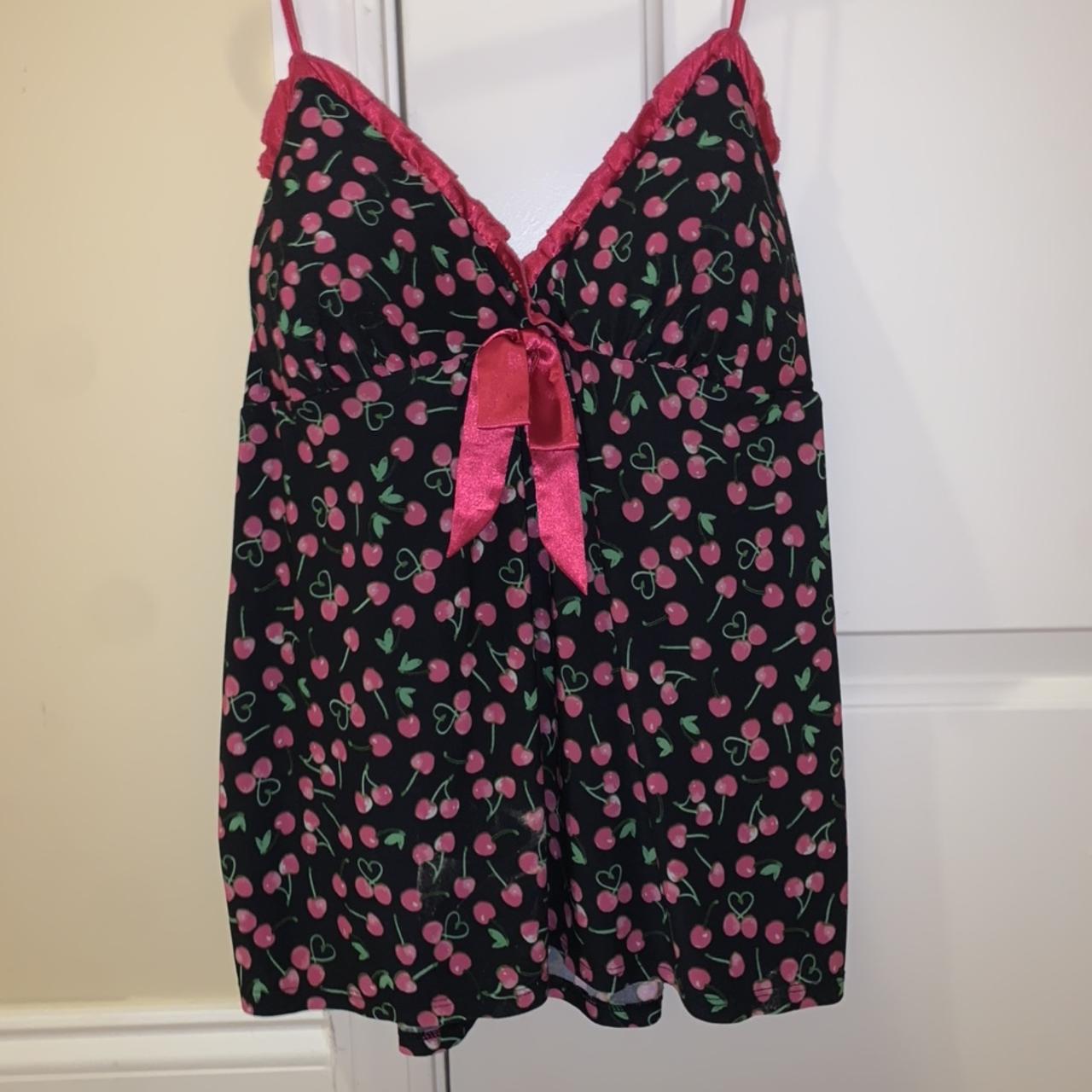 Y2K cherry tank top. Has padding and adjustable... - Depop
