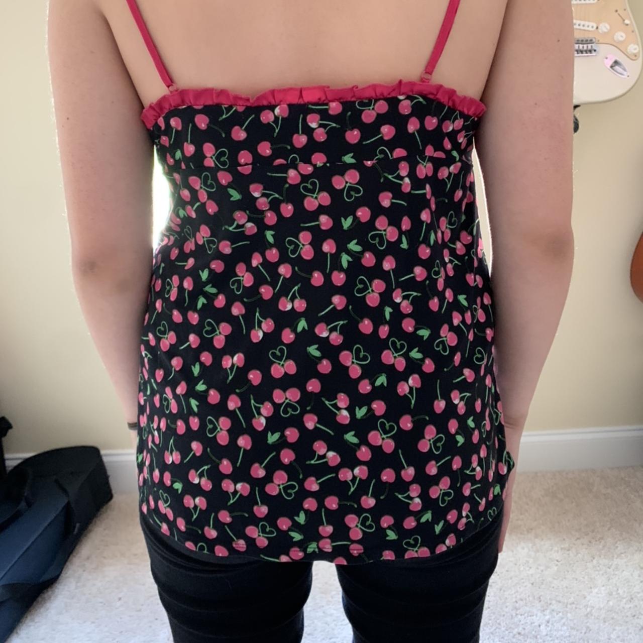 Y2K cherry tank top. Has padding and adjustable... - Depop