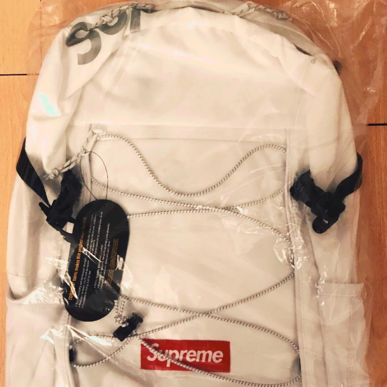 Brand new supreme backpack in colour white with tags... - Depop