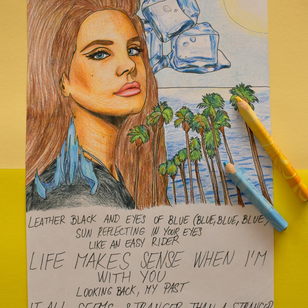 Lana Del Rey - Freak drawing, fan art artwork artist... - Depop