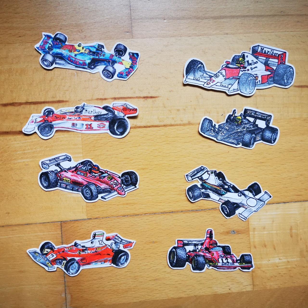 Formula 1 handmade stickers Size: cca 3-5 cm Red... - Depop