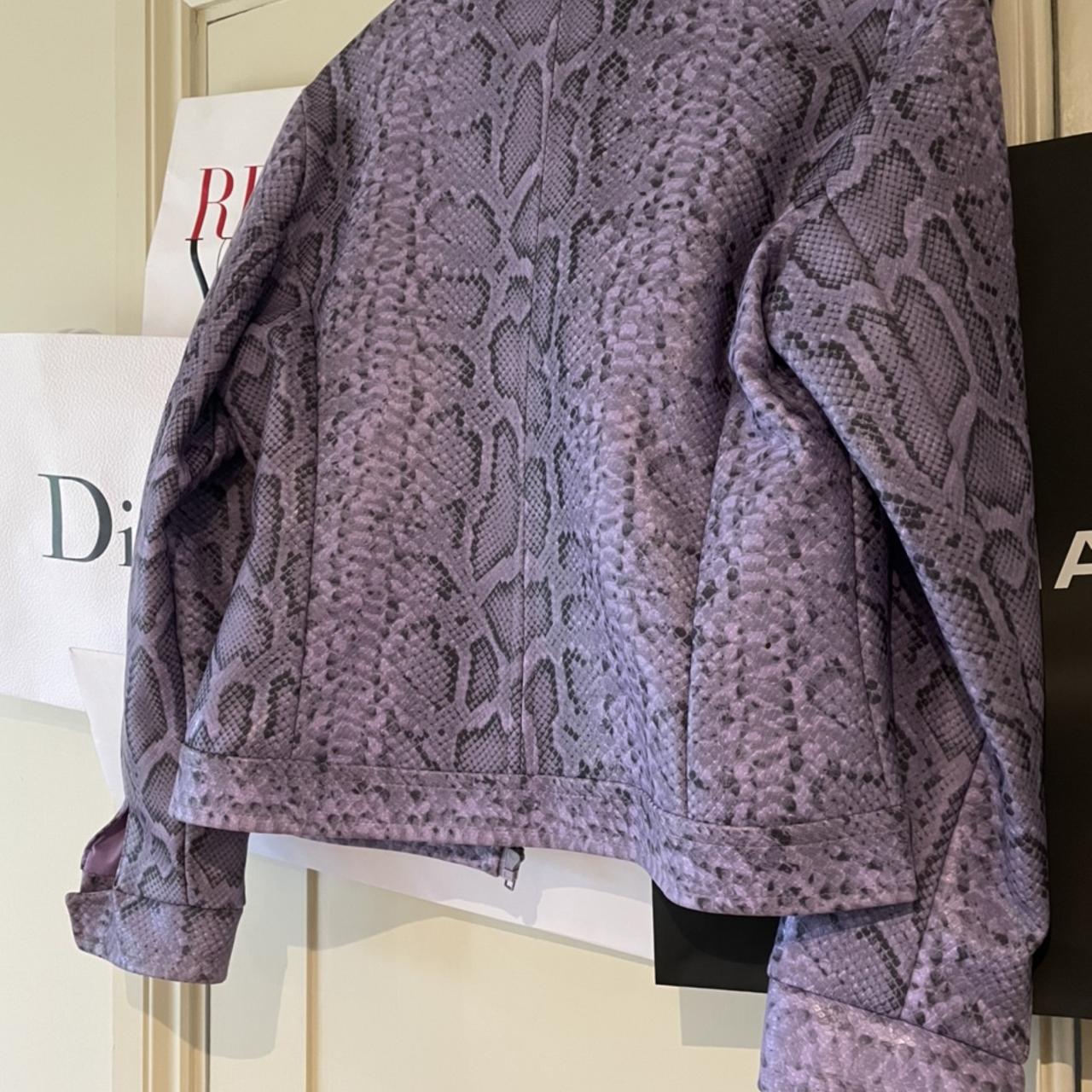 VINTAGE 1980s /1990s Purple Faux Snake Skin Print... - Depop