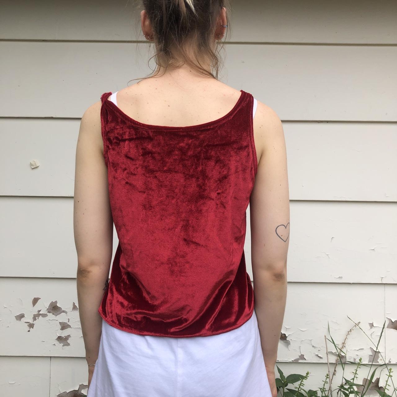 vintage red velvet tank top soft velvet tank top,... - Depop