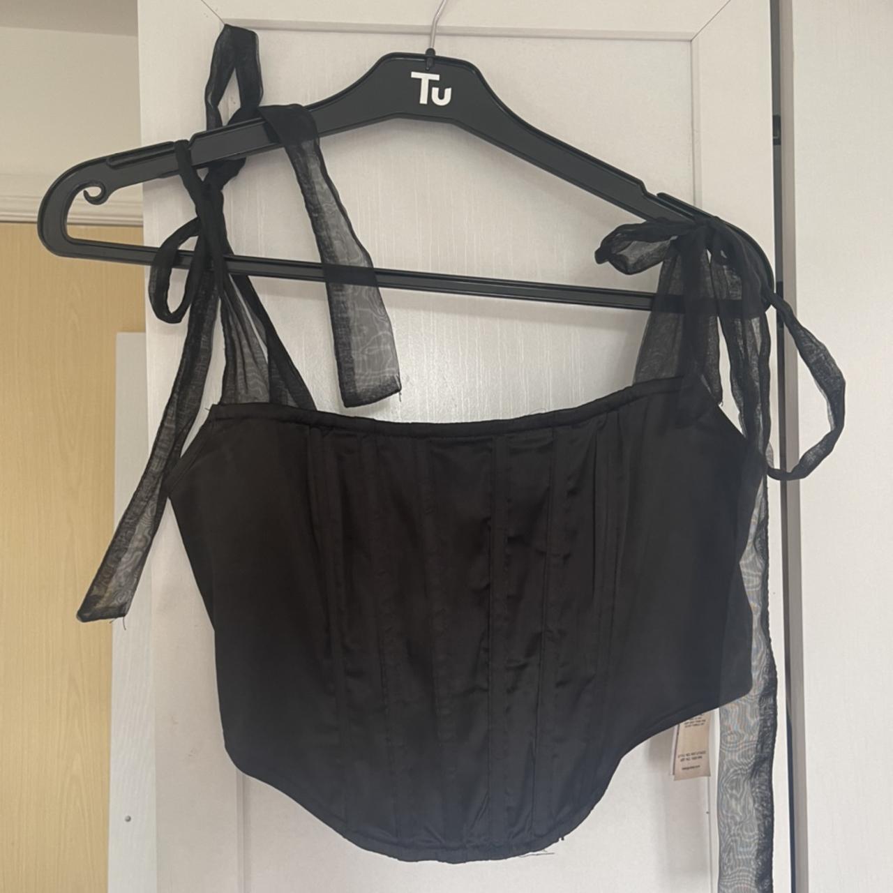 Missguided corset with ribbon detail top. Worn once... - Depop