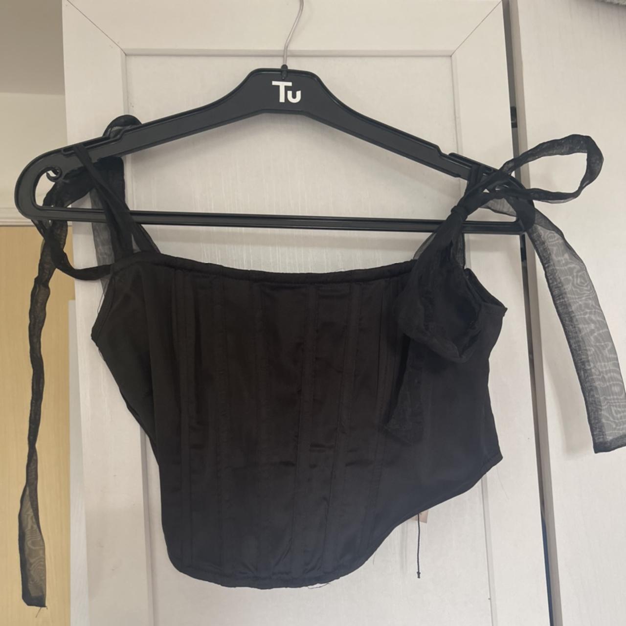 Missguided corset with ribbon detail top. Worn once... - Depop