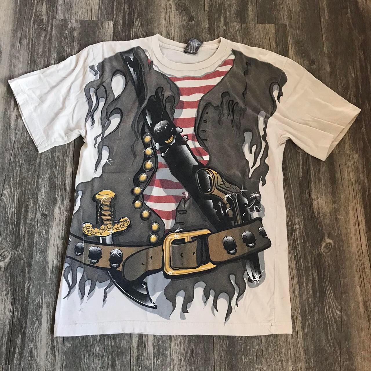 Vintage Pirate Halloween Costume Tee American Pirate... - Depop