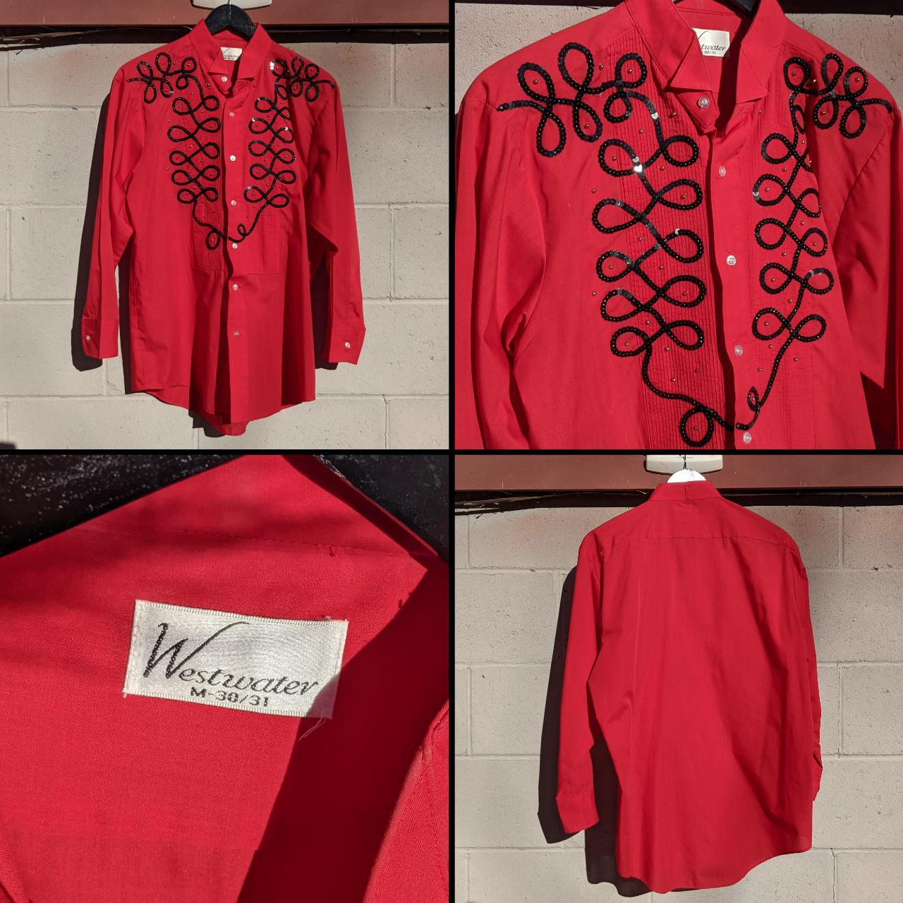 Vintage 80s western nudie suit style shirt with... - Depop