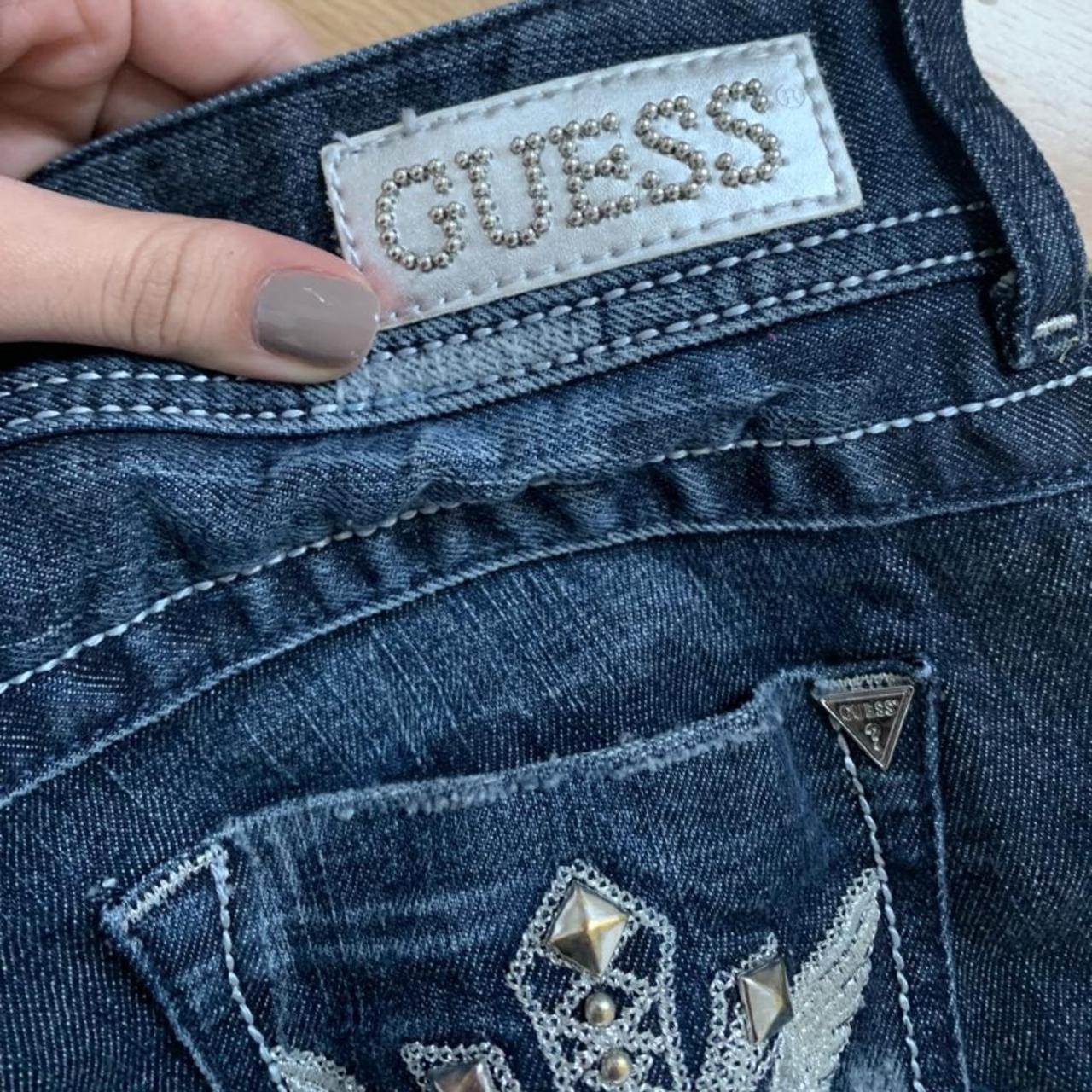 Guess Women's Blue and Navy Jeans | Depop