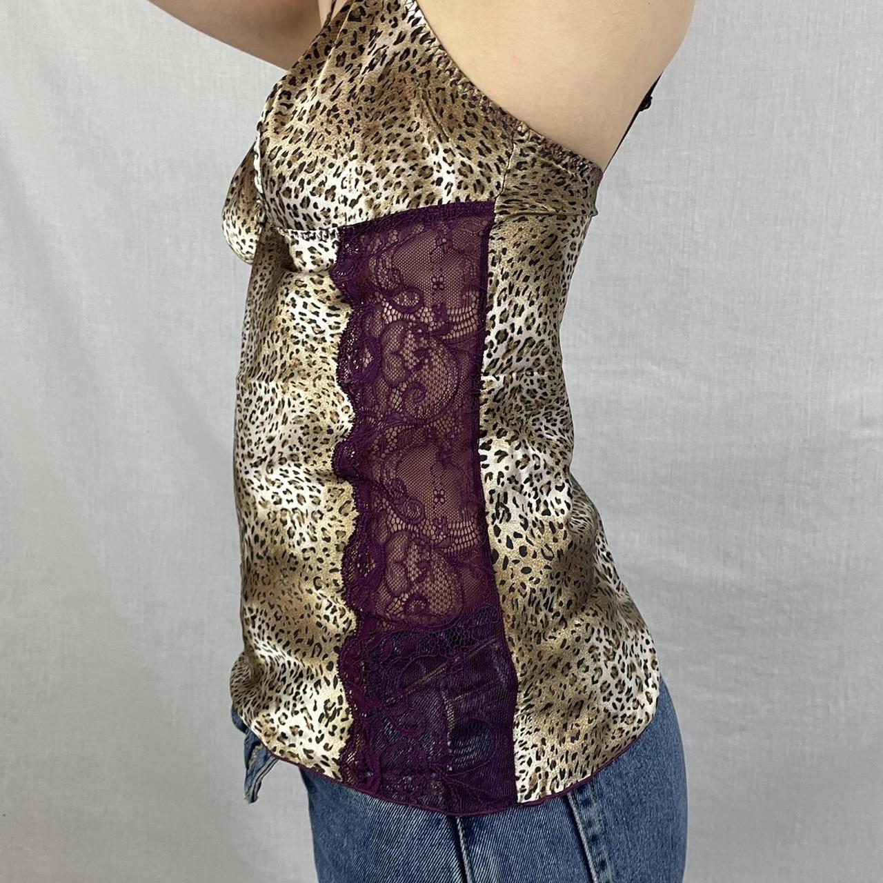 Super cute vintage y2k leopard print satin cami top ... - Depop