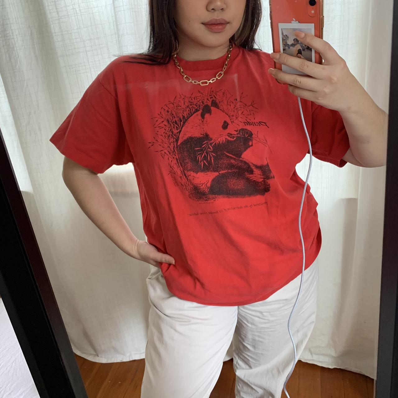 Vintage Panda tee by fruit of the Loom tee shirt.... - Depop
