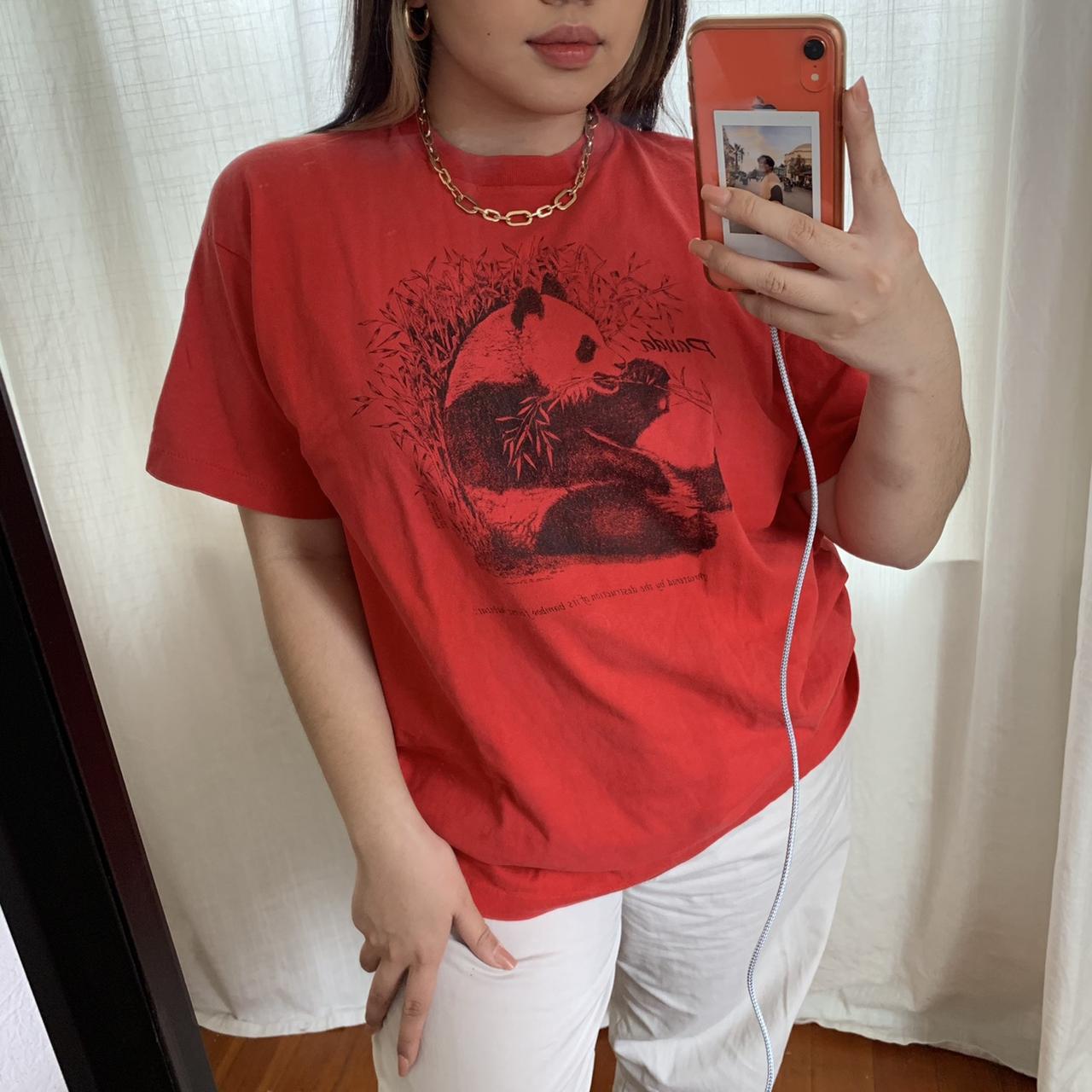 Vintage Panda tee by fruit of the Loom tee shirt.... - Depop