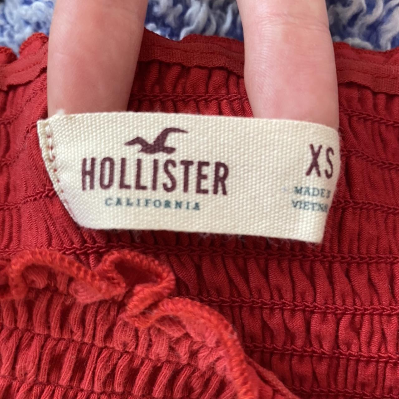 Hollister red off the shoulder top🍄 great condition,... - Depop