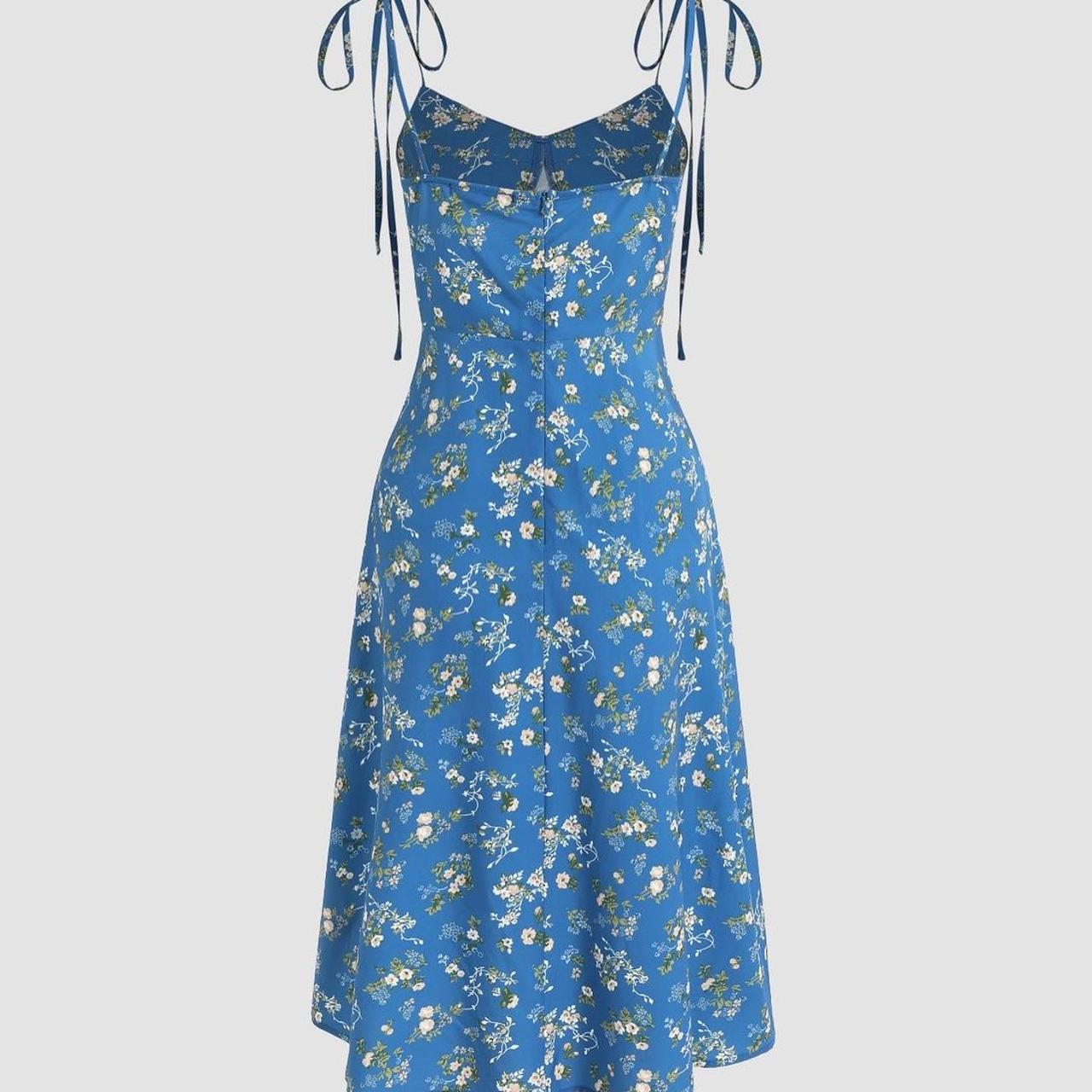 Shop cider blue floral sun dress. Brand new with tags - Depop