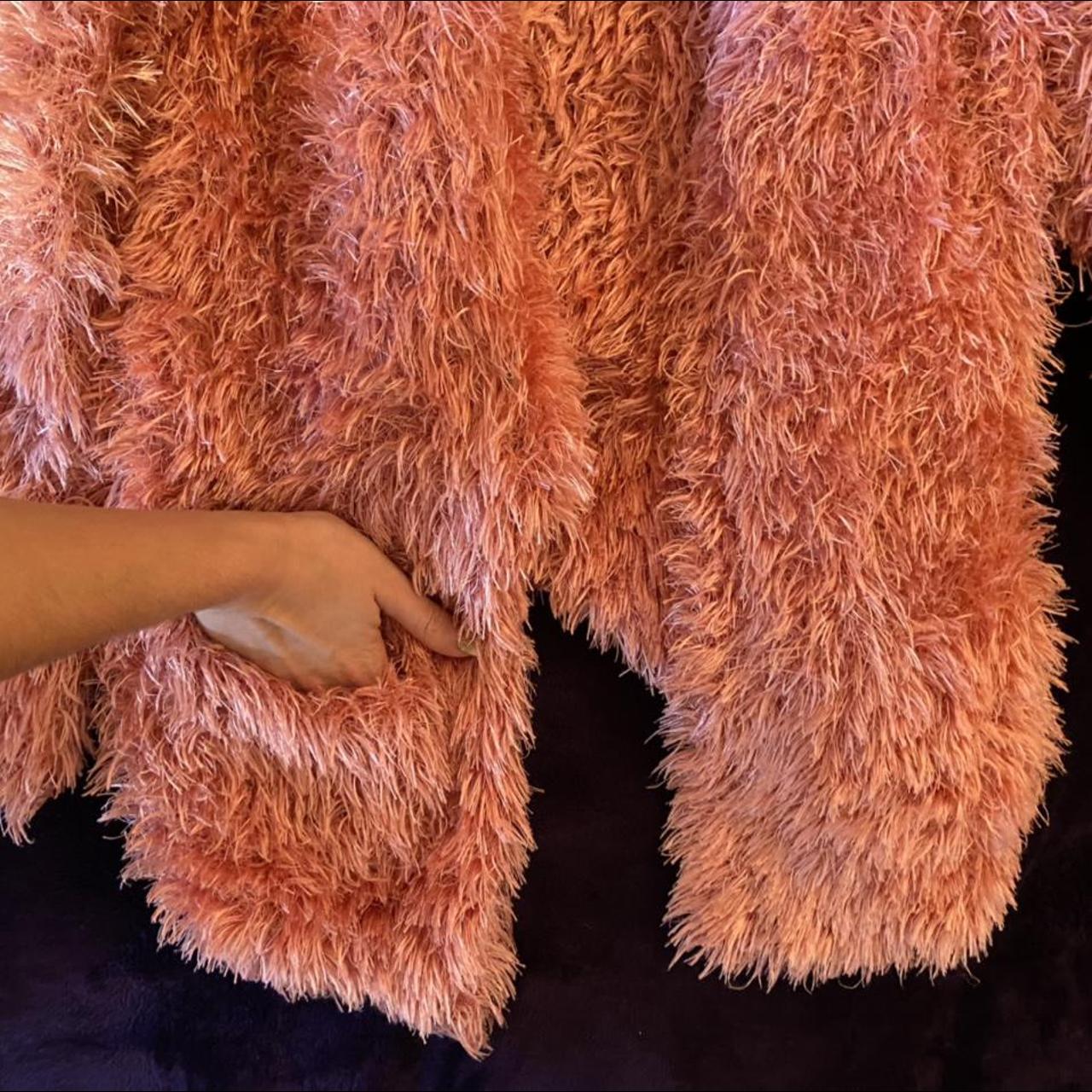 🦩 Pink Flamingo fur coat. This unique piece is from... - Depop