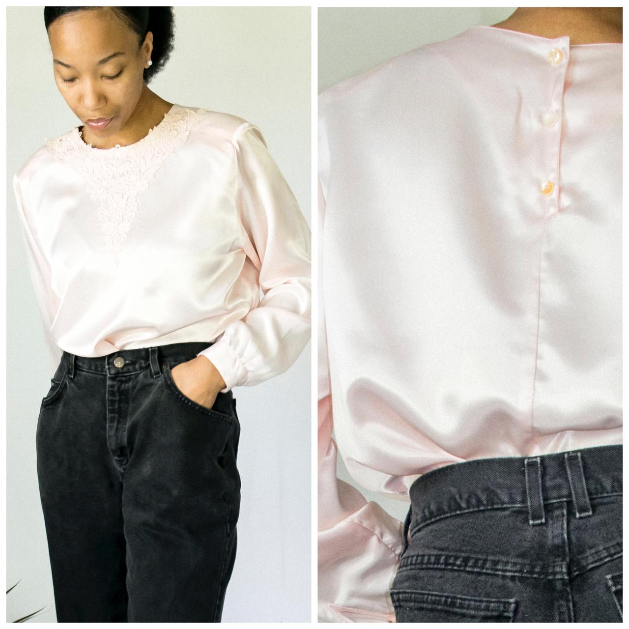American Vintage Women's Pink Blouse | Depop