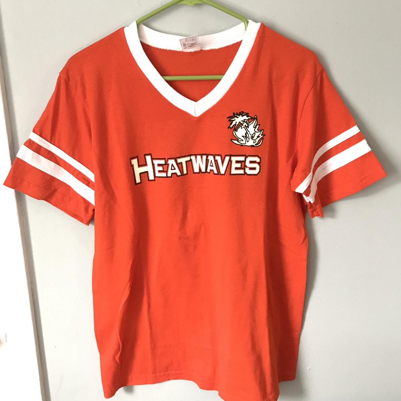 Heatwaves!!! High school ringer t-shirt Bright orange - Depop
