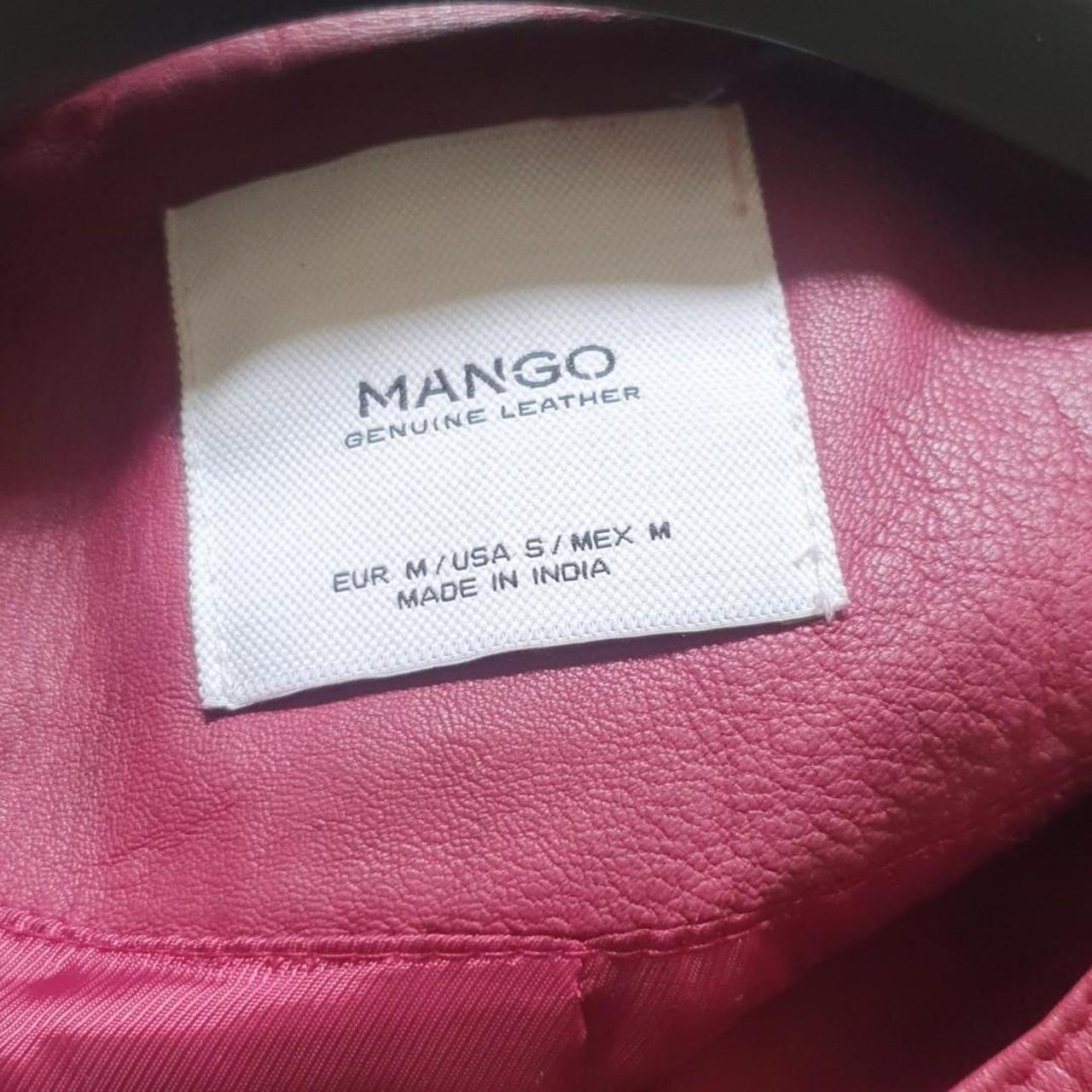 Mango genuine leather jacket In burgundy Worn a... - Depop