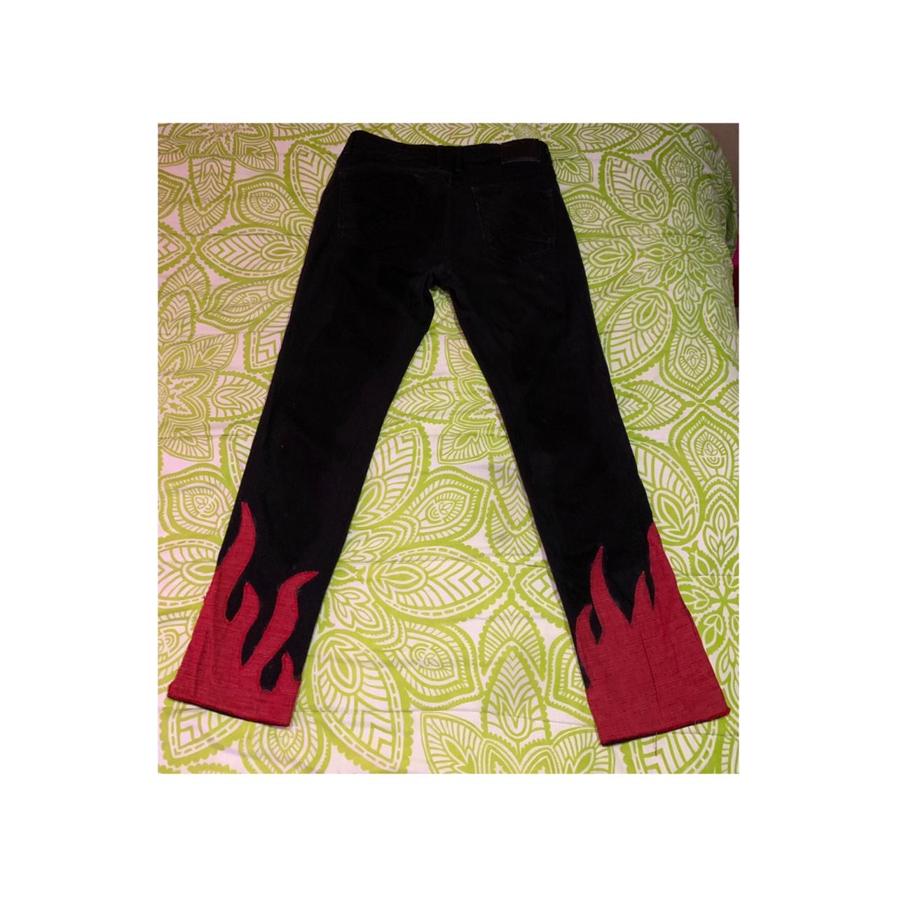 Custom🔥FLAME🔥Design on Empyre Jeans 🔥Handmade... - Depop