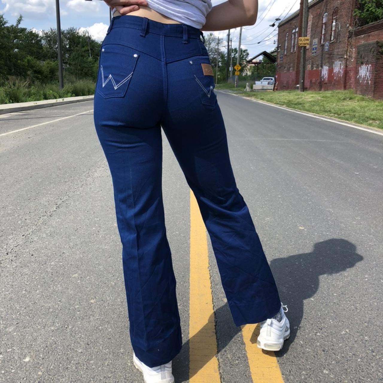 Super high rise slate blue straight leg vintage... - Depop