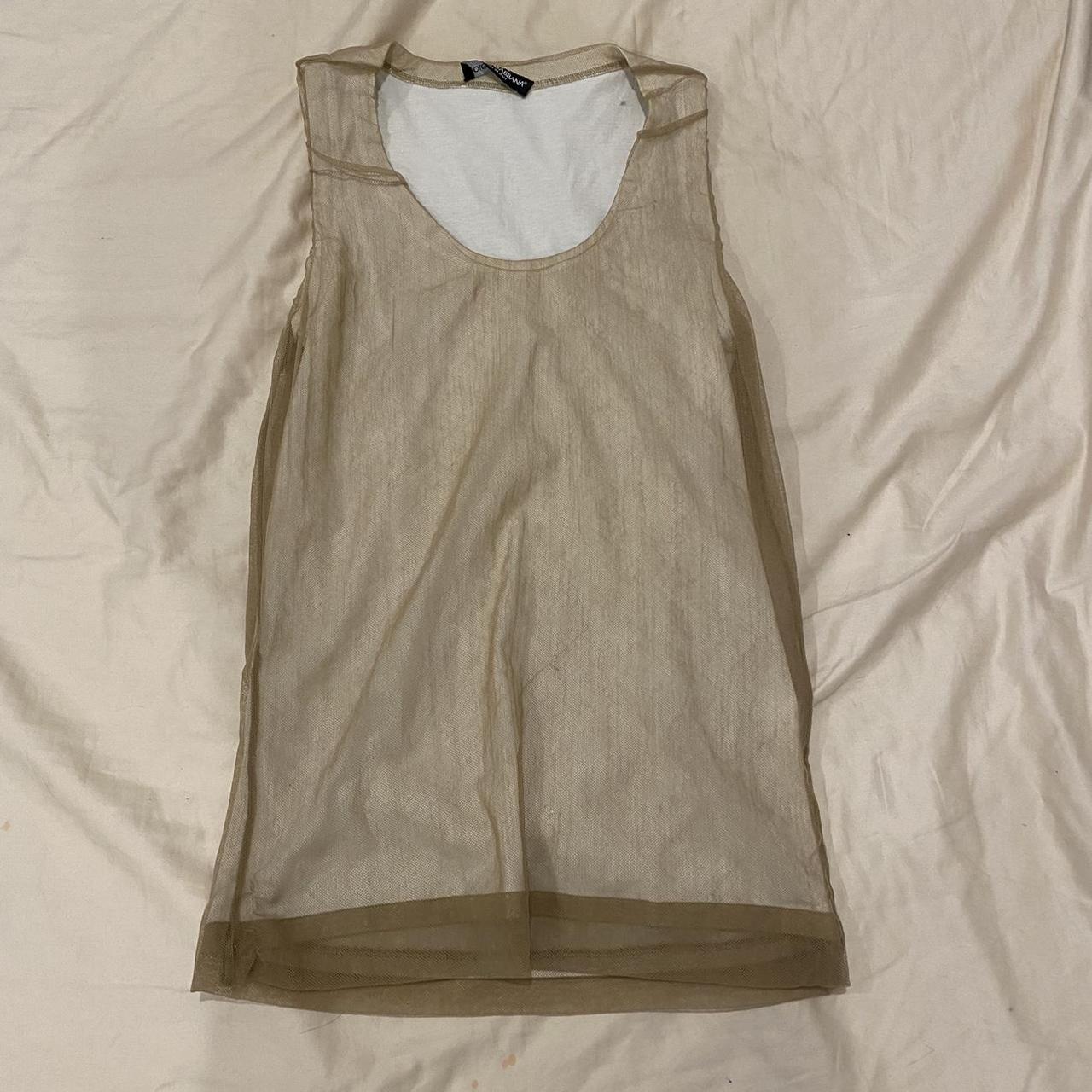 dolce & gabbana tan mesh tank Honestly can wear as... - Depop