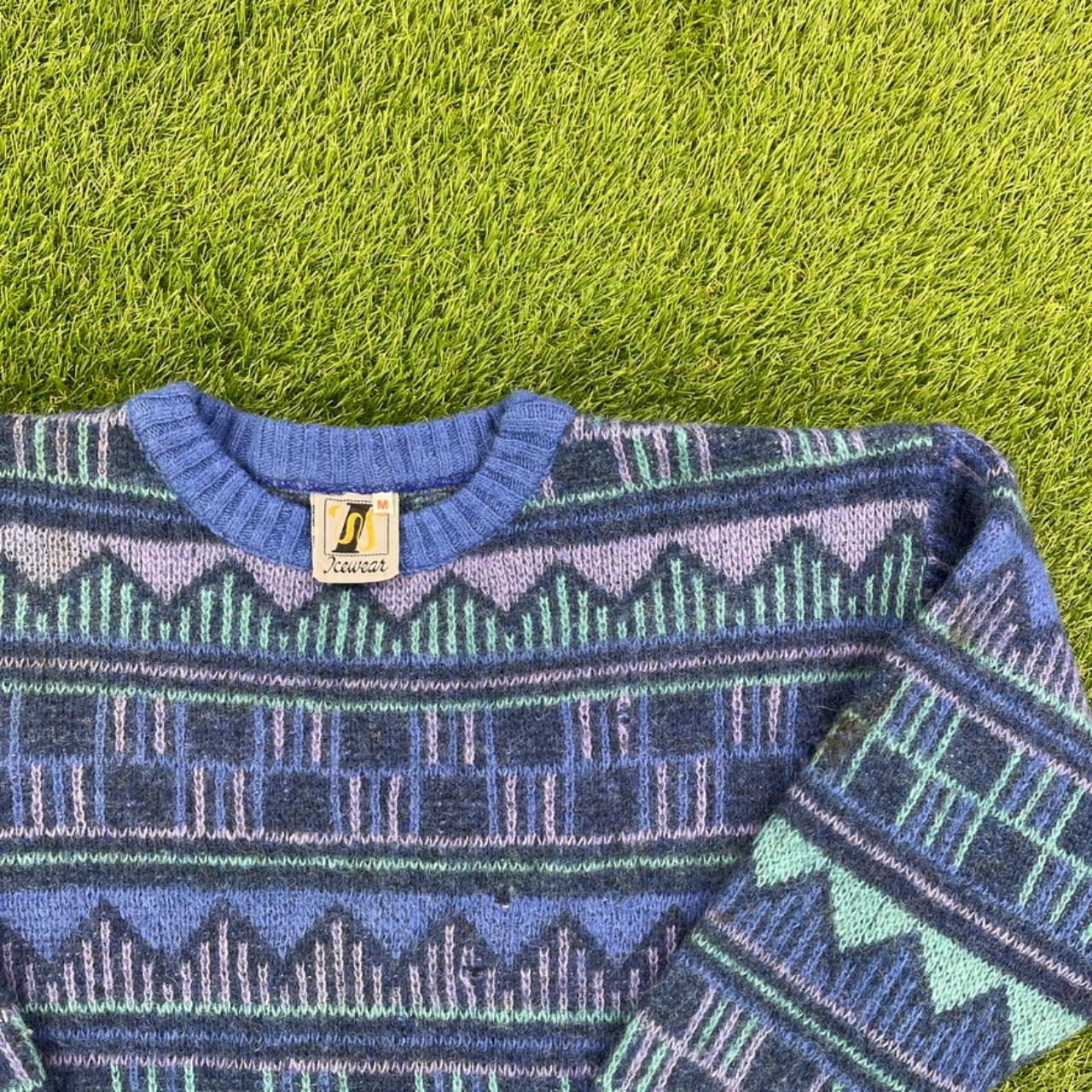 Aztec style knitted jumper pattern Coogi style... - Depop