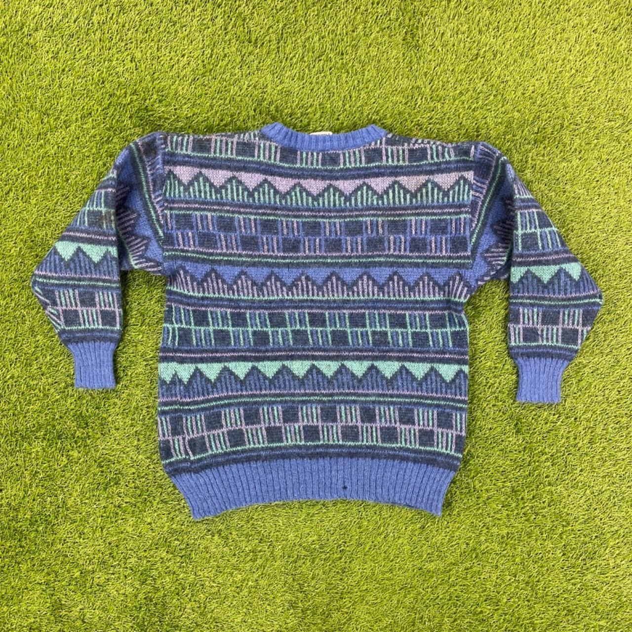 Aztec style knitted jumper pattern Coogi style... - Depop
