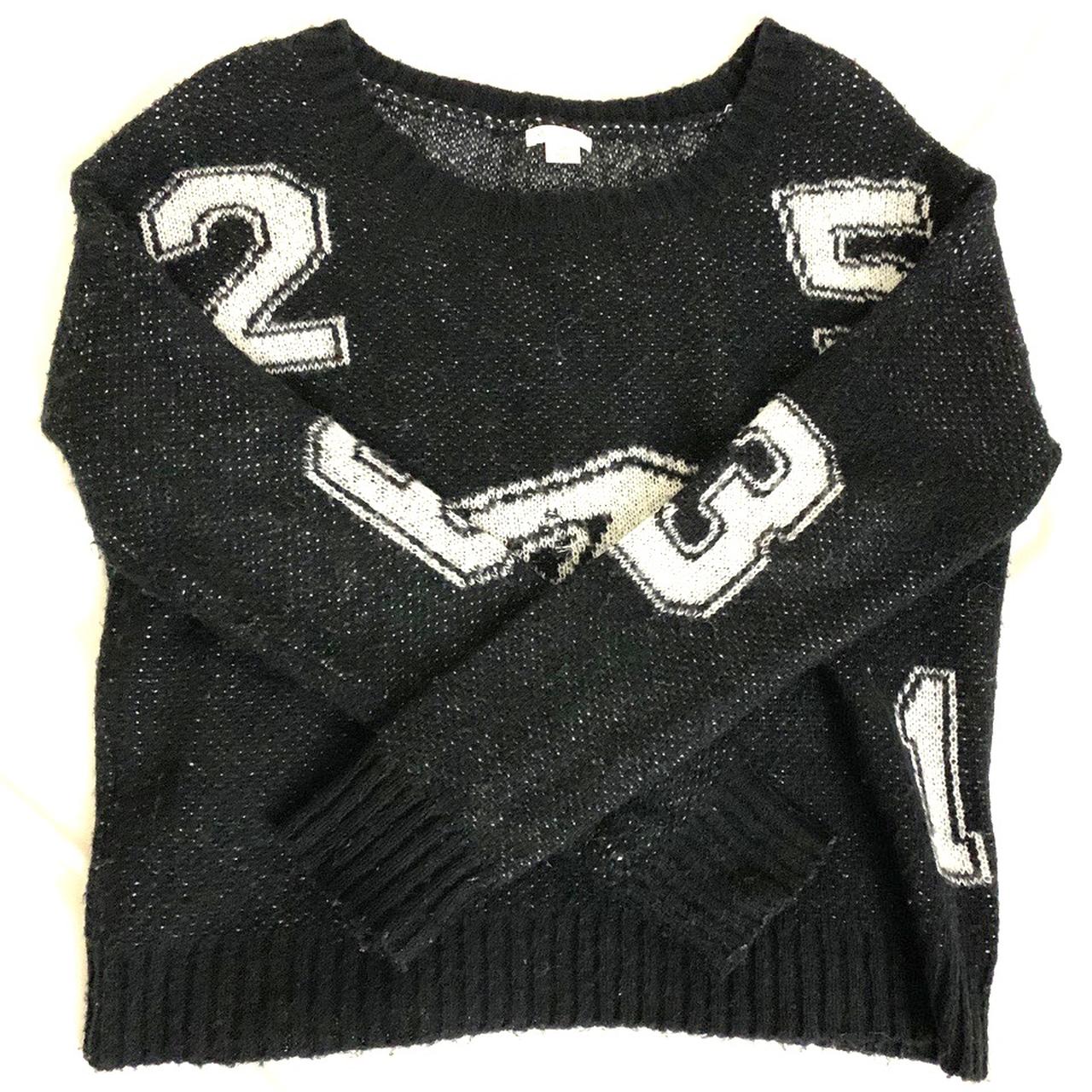 black and white numbers sweater brand new, never... - Depop