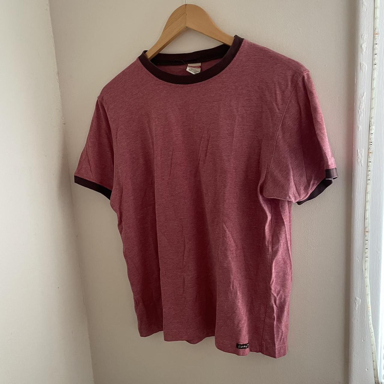 Union Bay Men's Red and Burgundy T-shirt | Depop