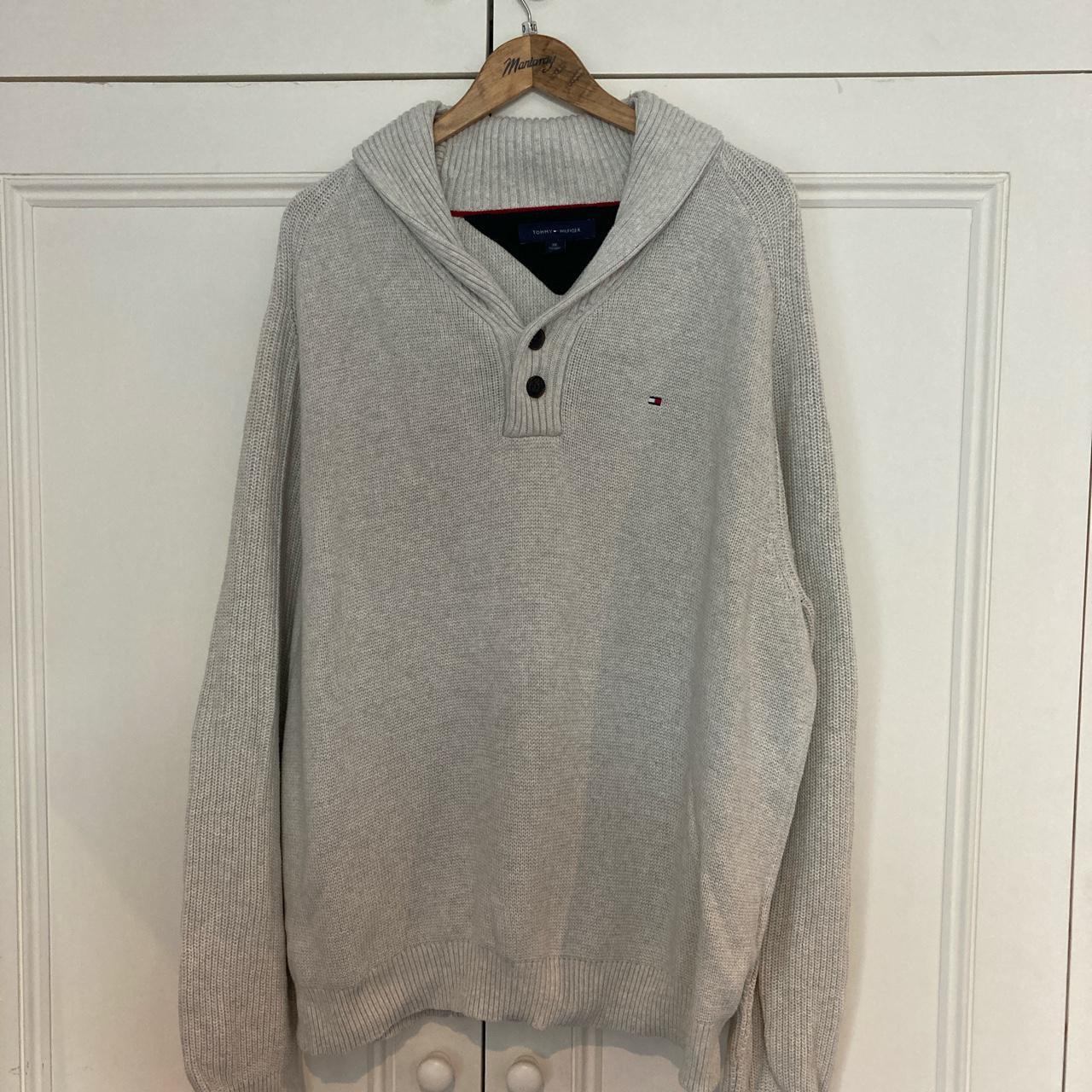 Vintage Tommy Hilfiger button up jumper Super heavy... - Depop